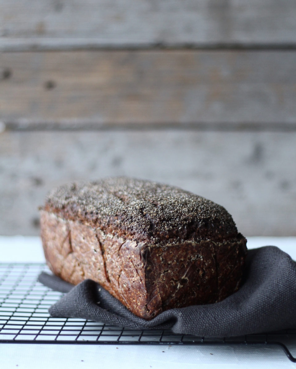 Rugbrød med surdej og hampefrøskaller - V FOR VEGETARISK